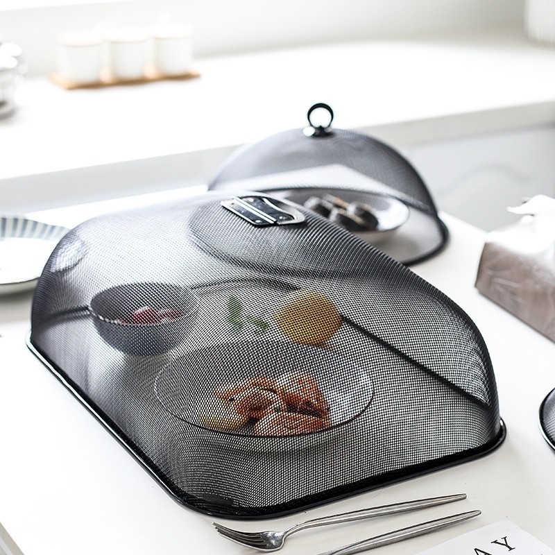 【cyber】 Large Square Table Food Cover Ironwork Rectangle Cover Food ...