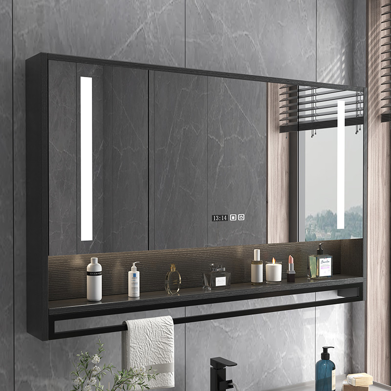Smart Bathroom Mirror Cabinet Wall-Mounted with Backlight Anti-Fog ...