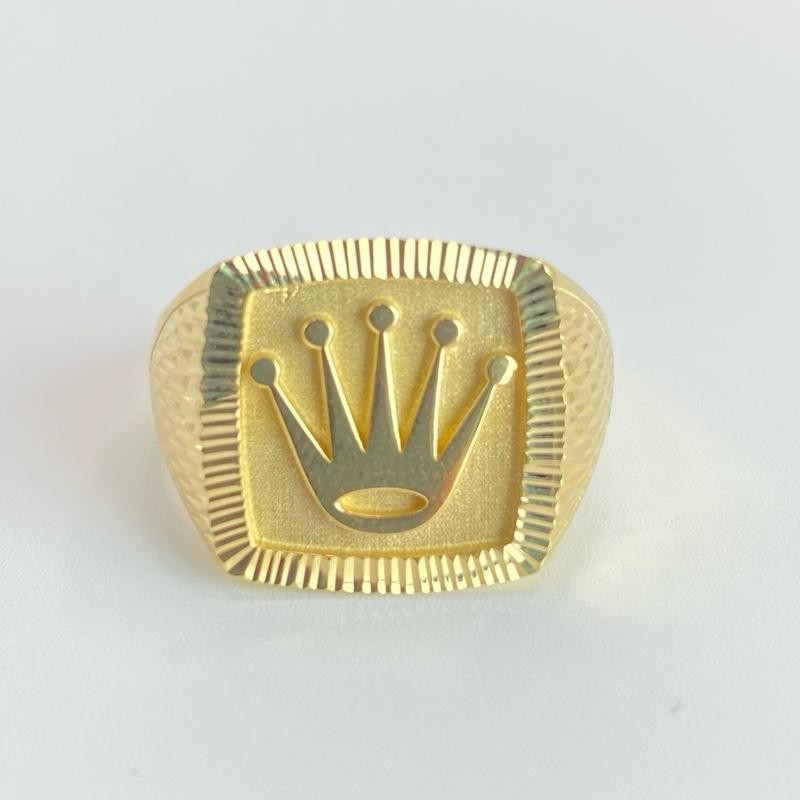 MARGEGOLD Crown Ring| 18K Saudi Gold (Pawnable) | Yellow Gold | Shopee ...