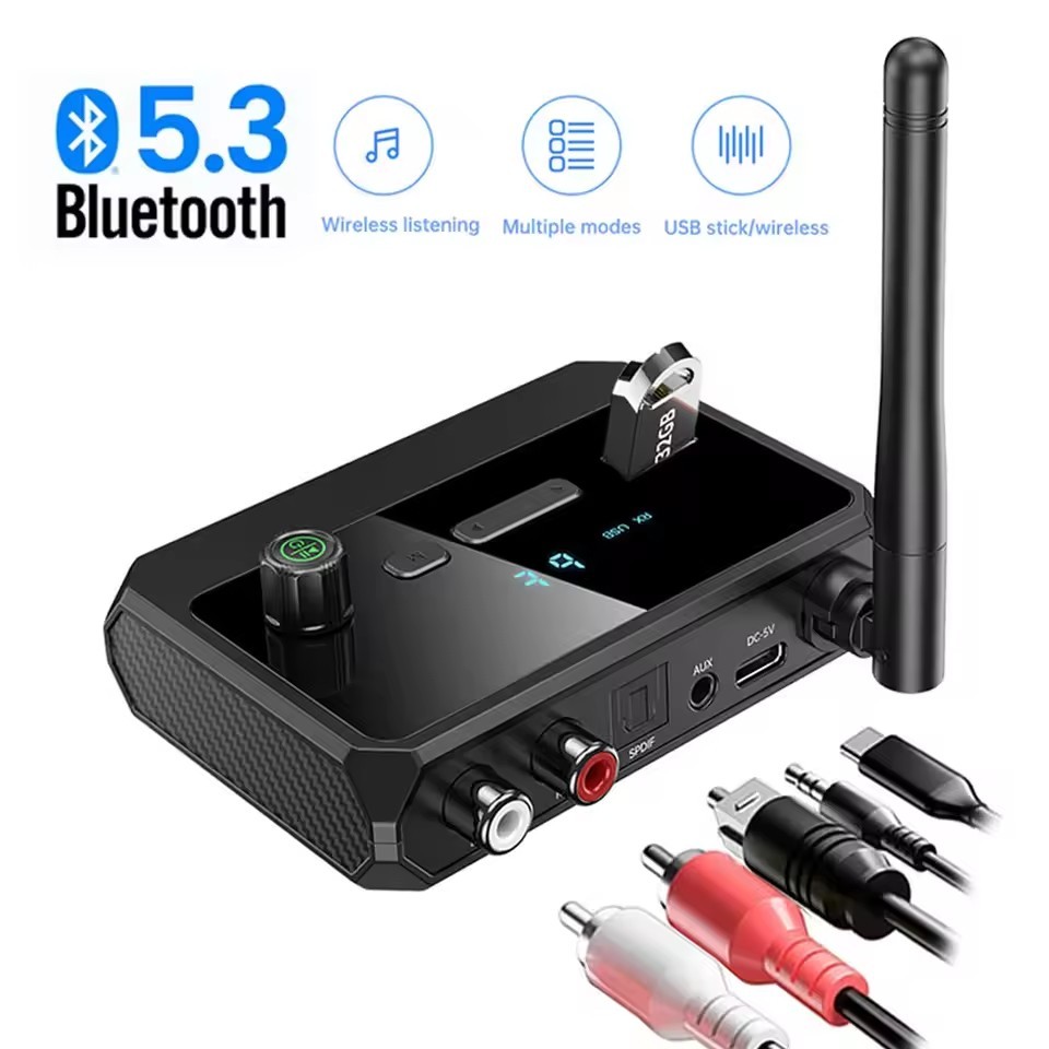 Bluetooth 5.3 Audio Receiver Support USB U-Disk Play Wireless Adapter 3 ...