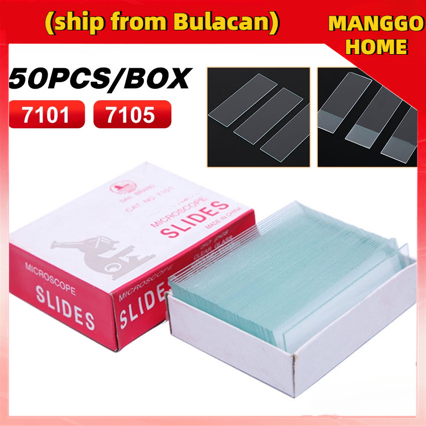 50PCS/Box Microscope Glass Slide Reusable for Biological Medical School ...