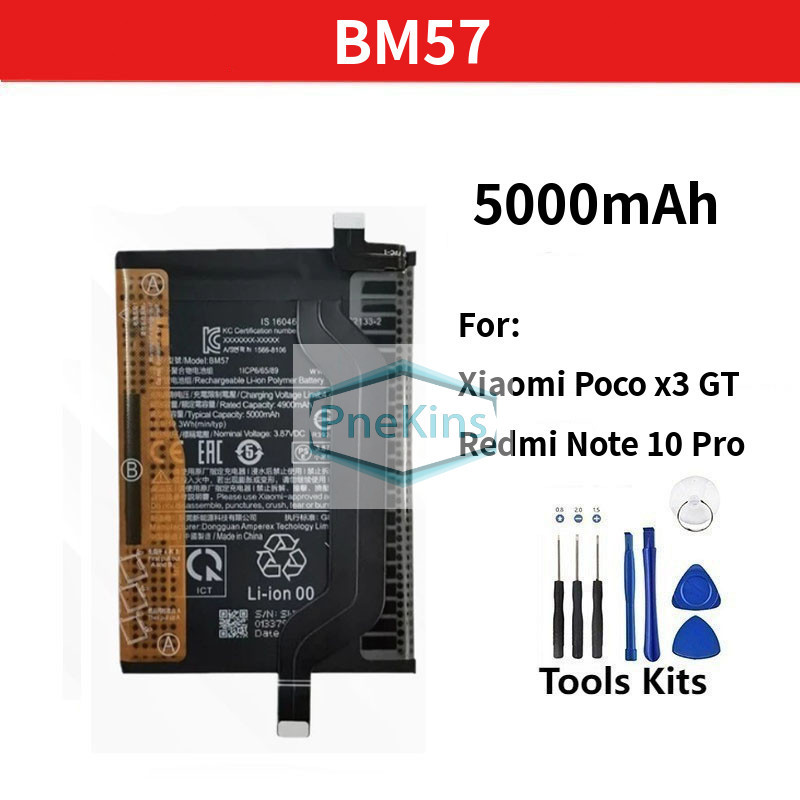 New 5000mAh BM57 Battery For Xiaomi Poco X3 GT /Redmi Note 10 Pro ...