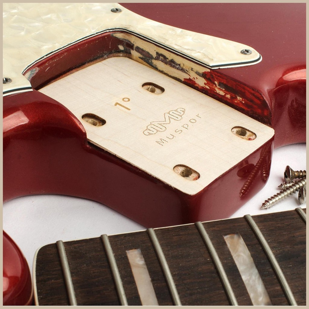 3 Pcs Electric Guitar Neck Shims Maple Plate 0.25 0.5 1 Degree Music ...