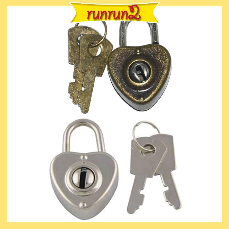 RUN Mini Heart Shaped Lock with Key Wedding Keyed Mini Padlock for ...