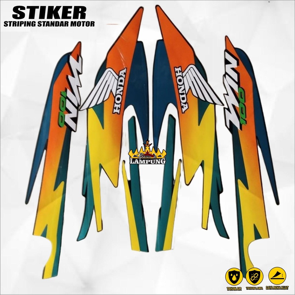 Honda win 100 Striping standard motorbike body stickers | Shopee ...