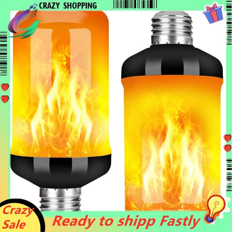 LED Flame Effect Light Bulb E27,Decorative Flickering Realistic Fire ...