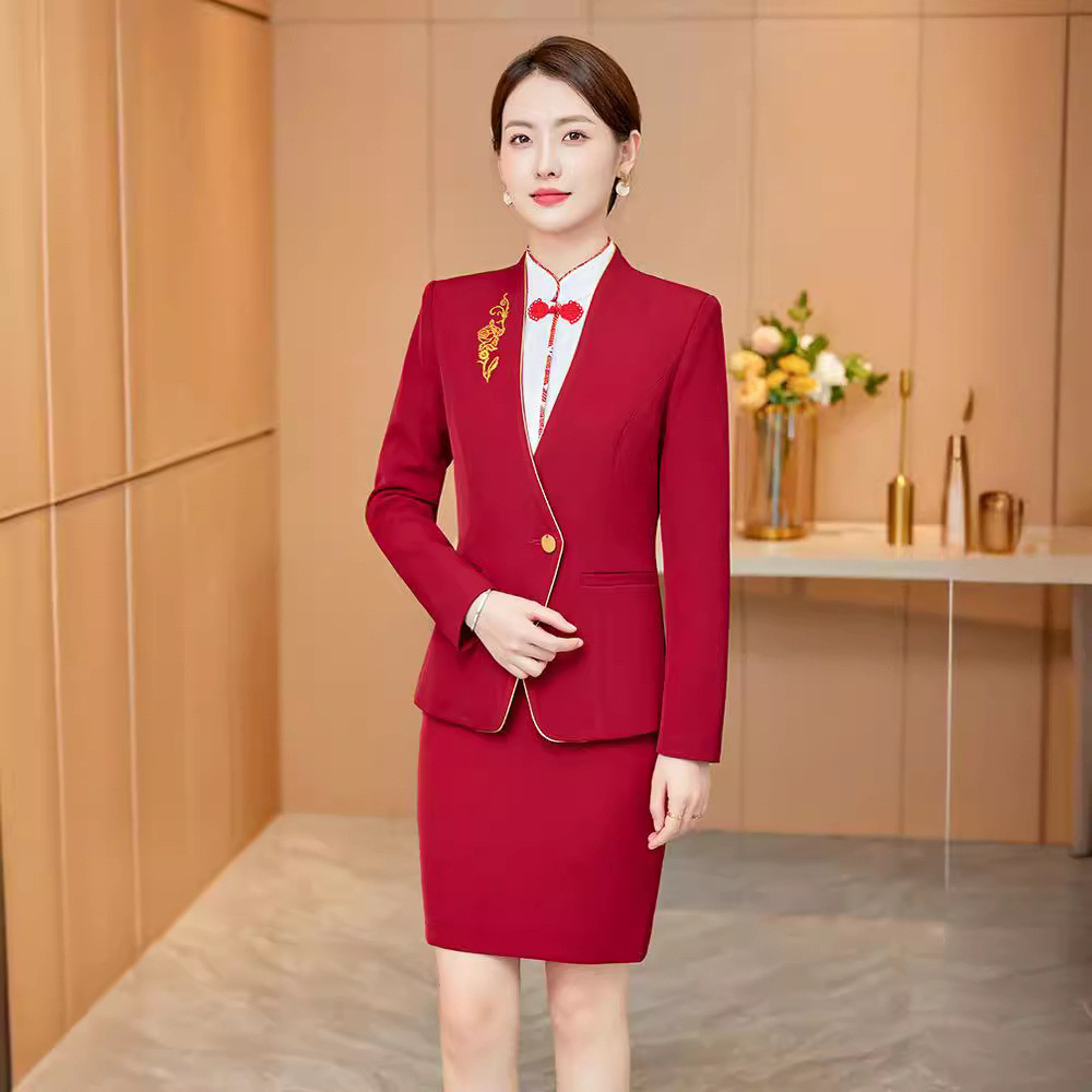 Stewardess Uniform Professional Suit Suit Female 2024 Autumn Winter ...