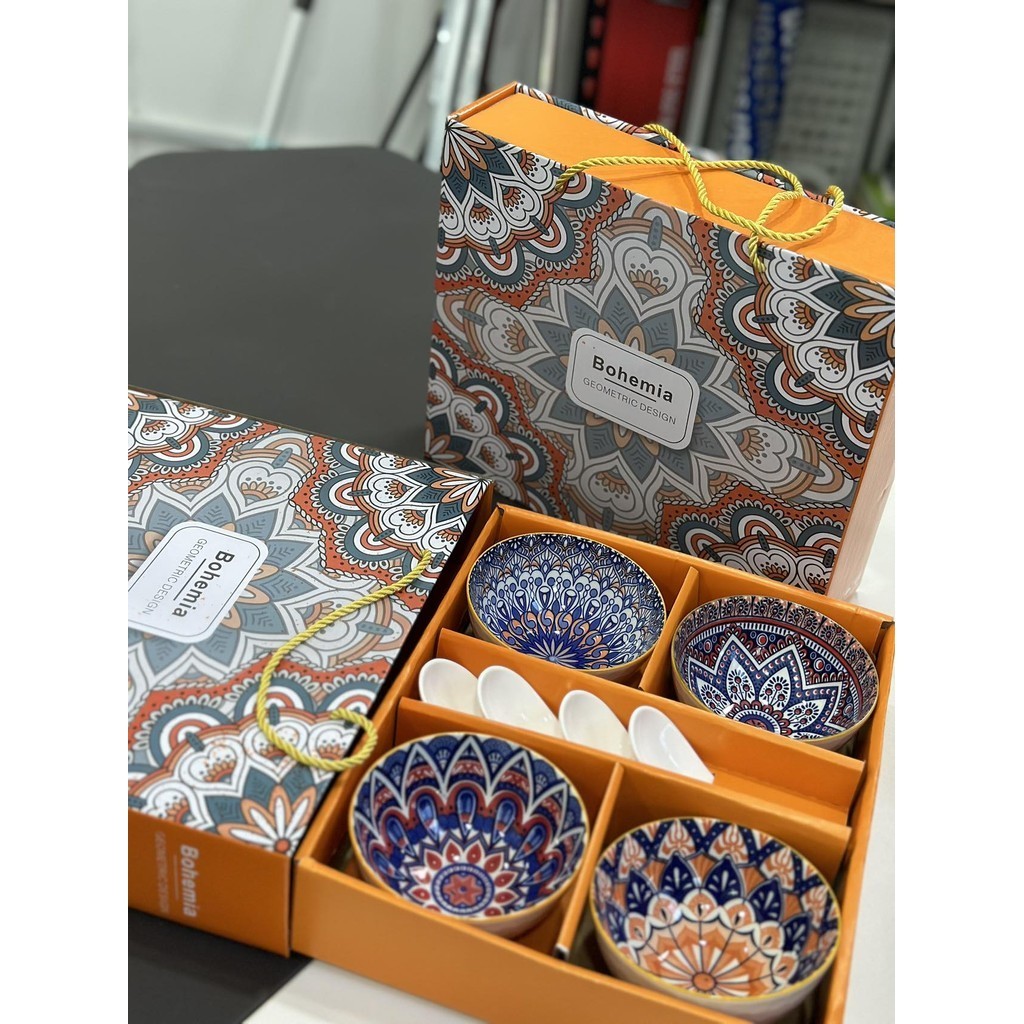 DHD Best gift,Bohemian Bowl Ceramic Birthday Christmas Wedding Gift Set ...