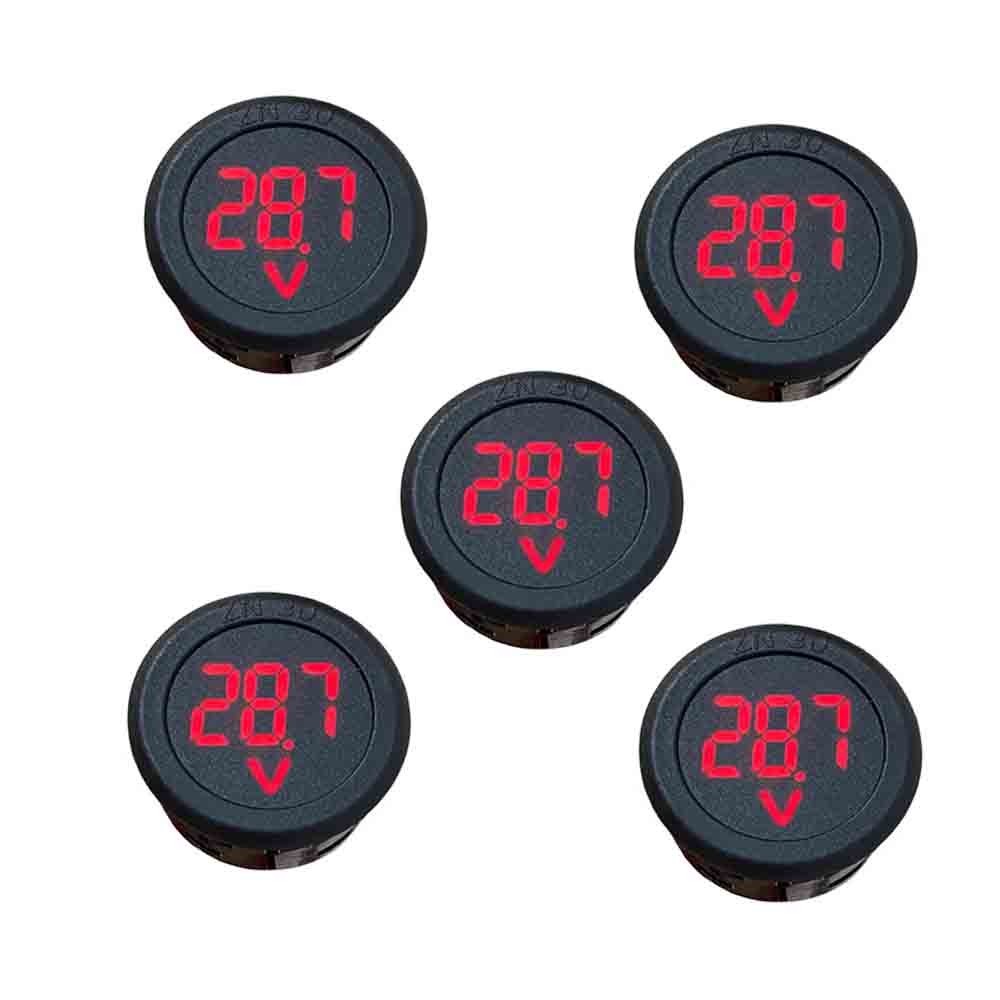 5pcs DC4-100V Circular DC Digital Voltmeter Display LED Two Wire ...