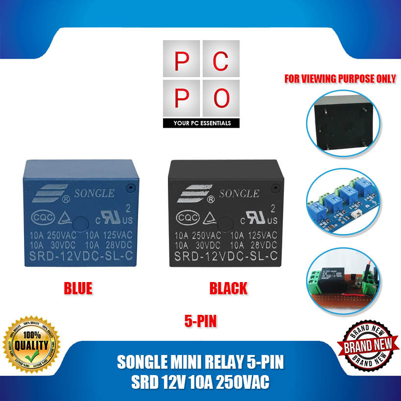 GG+SONGLE MINI RELAY 5-PIN SRD 12V 10A 250VAC | Shopee Philippines