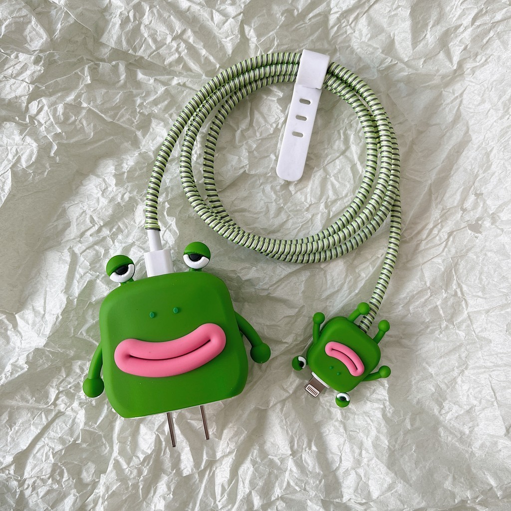 Cartoon Cute Frog Data Cable Protective Case iPhone 18W/20W Charger ...