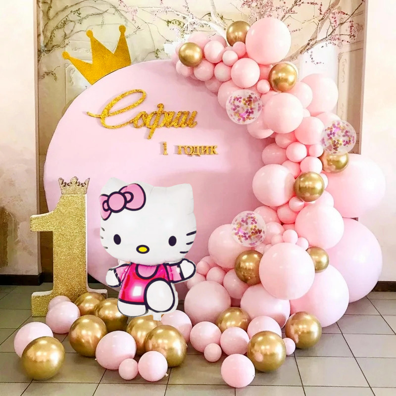 Hello Kitty Theme Balloon Garland Arch Kit for Girls Birthday Party ...
