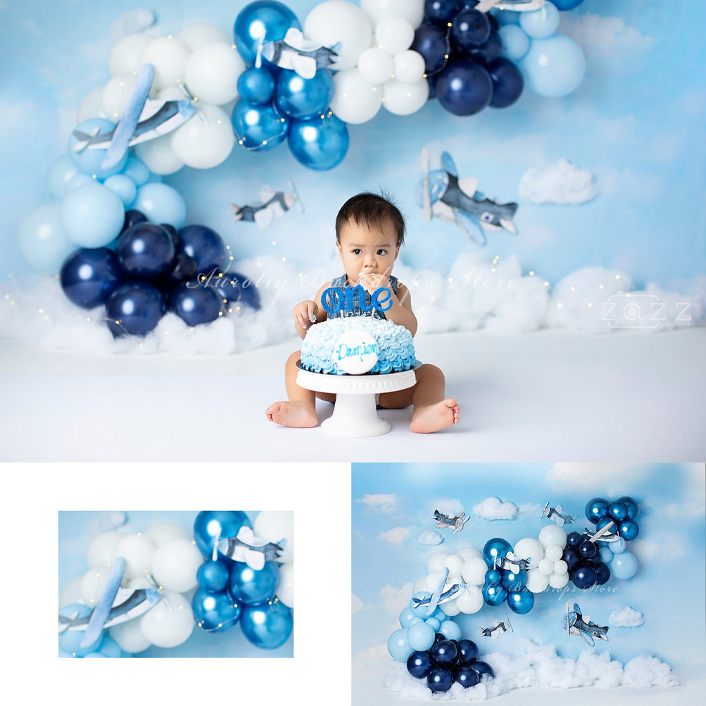 Flying Blue Sky Backgrounds Cake Smash Kids Adult Photography Props ...