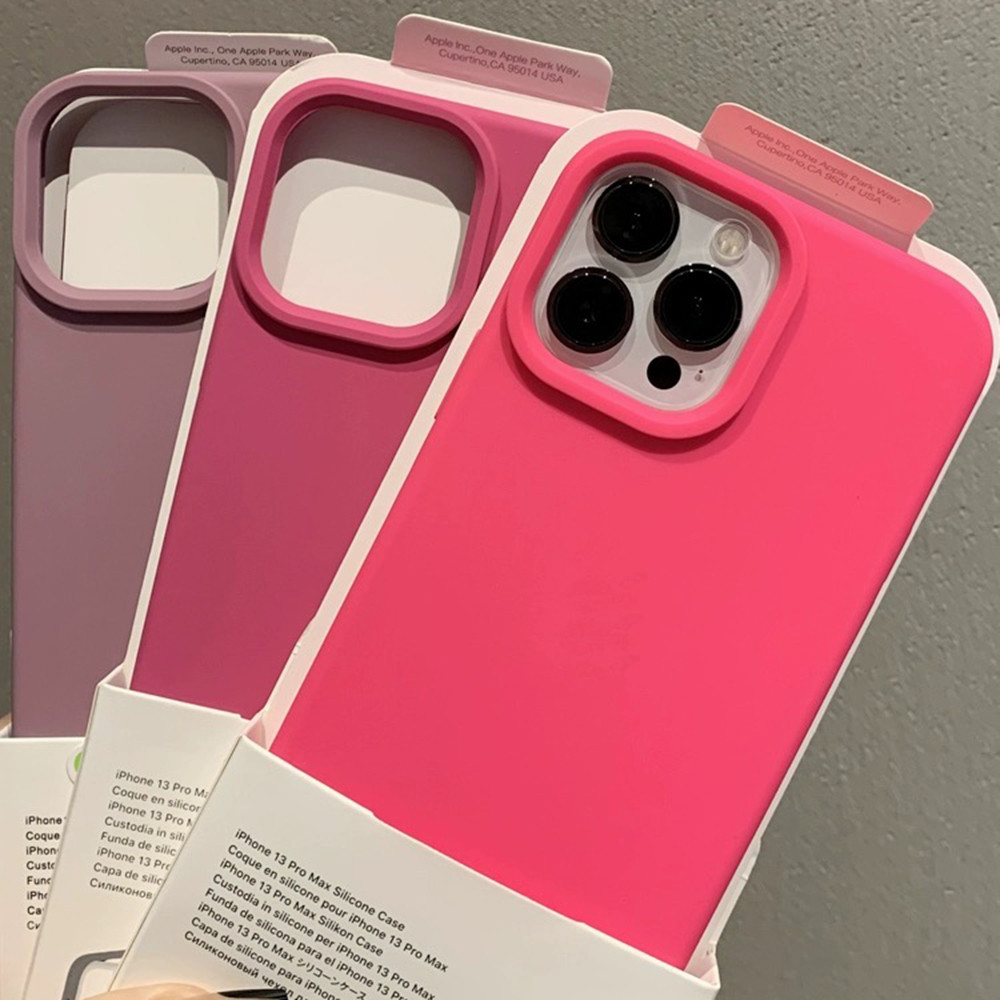 Fluorescent Pink Series liquid silicone shock-absorbing Phone Case For ...