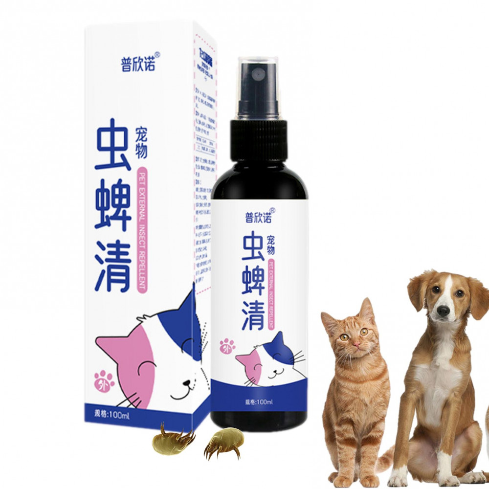 Pet Fleas Repellents Spray 100ml Dog Cat Anti Flea Spray Fleas & Tick ...