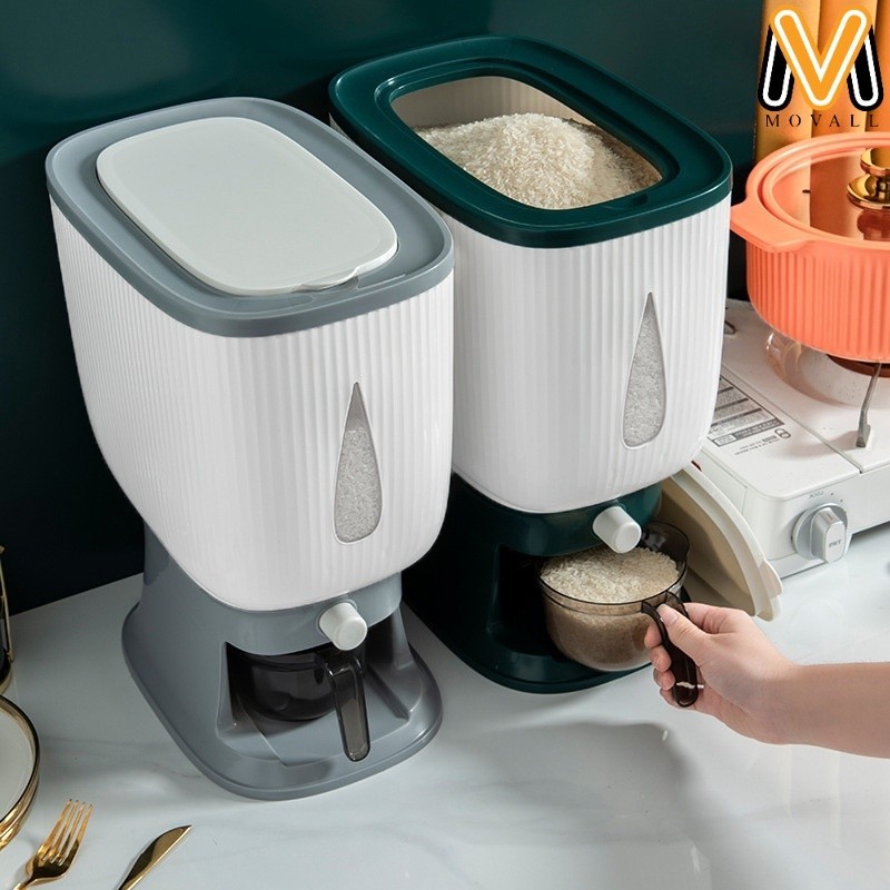 multipurpose large capacity rice storage dispenser 10kg with measure ...