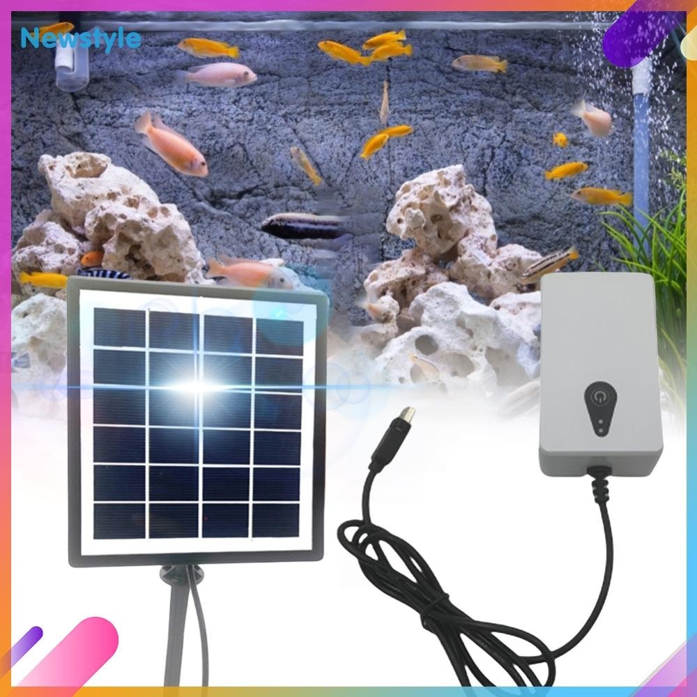 Solar Powered Silent Aquarium Oxygen Air Pump for Aquarium Fish Tank ...