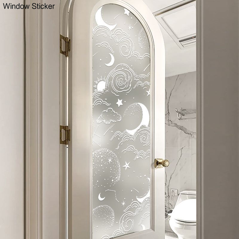 White Frosted Electrostatic Sticker Bathroom Window Glass Sticker Light ...