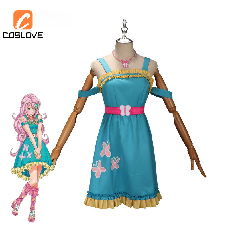 Anime My Little Pony Fluttershy Cosplay Clothing Full Set Costume Suit ...