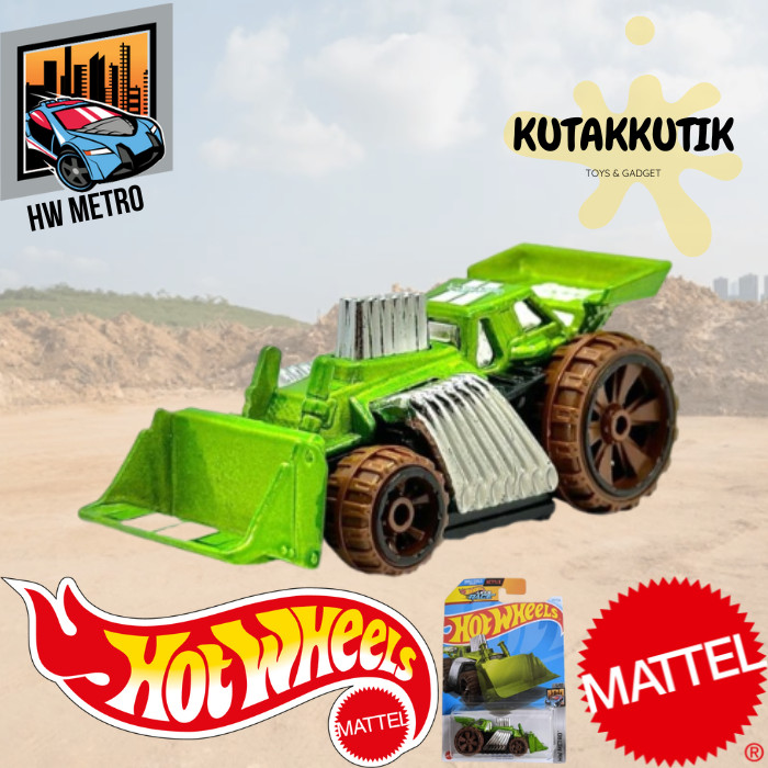 HIJAU PUTIH Hot Wheels Bulldozer Truck Speed Dozer Green White Strip ...