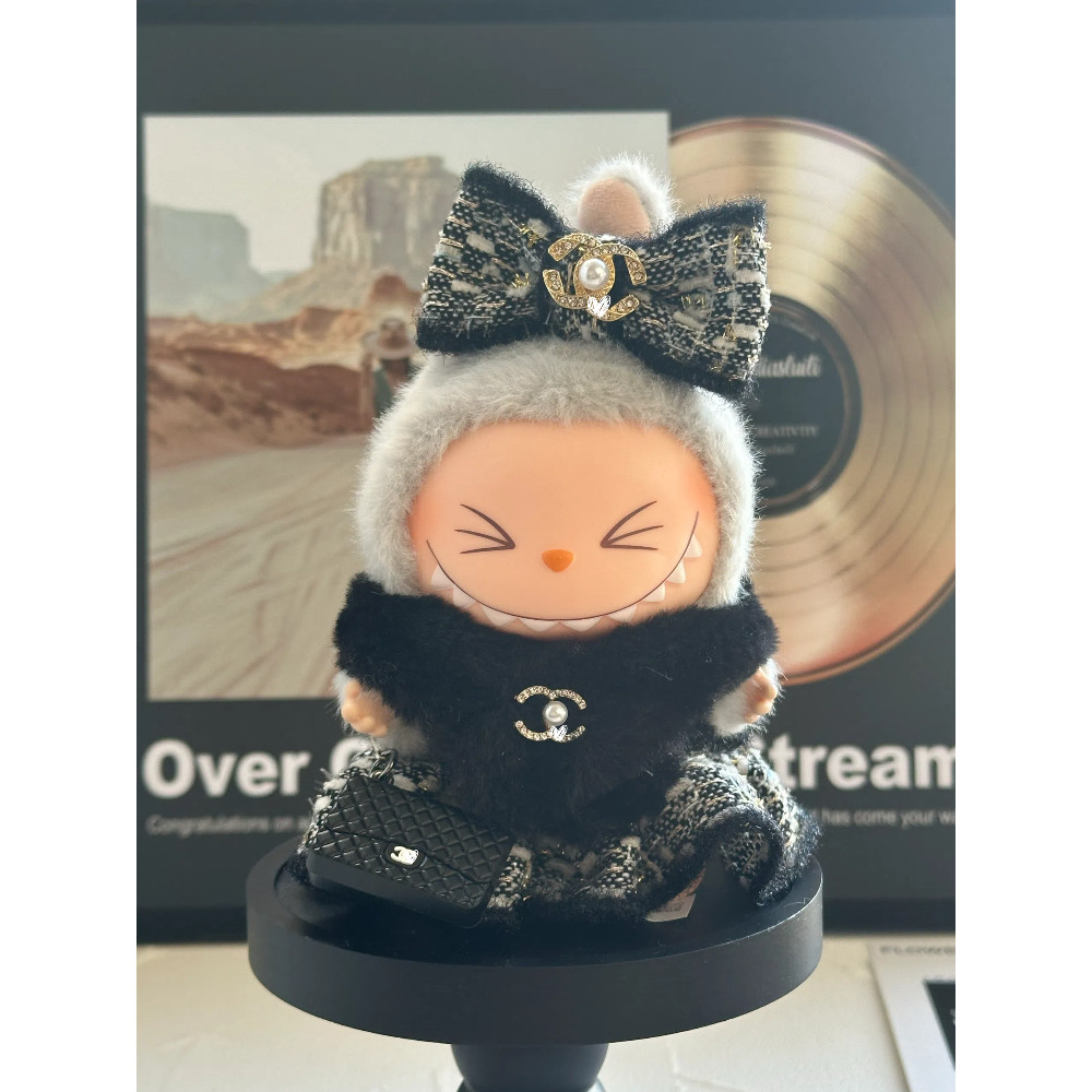 17cm labubu labubu Sitting Party Baby Clothes Vinyl Doll Dress Up ...