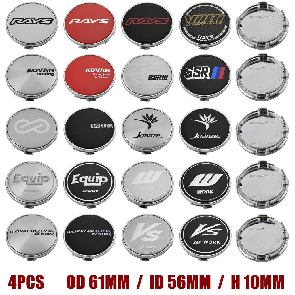 61mm RAYS Wheel Center Cap ADVAN Emblem WORK SSR Wheel Hub Cap Wheel ...