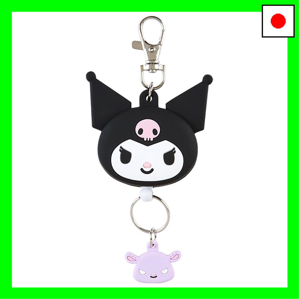 Sanrio Face-shaped Reel Keychain Kuromi Key Mascot Kuromi-chan Kuromi ...