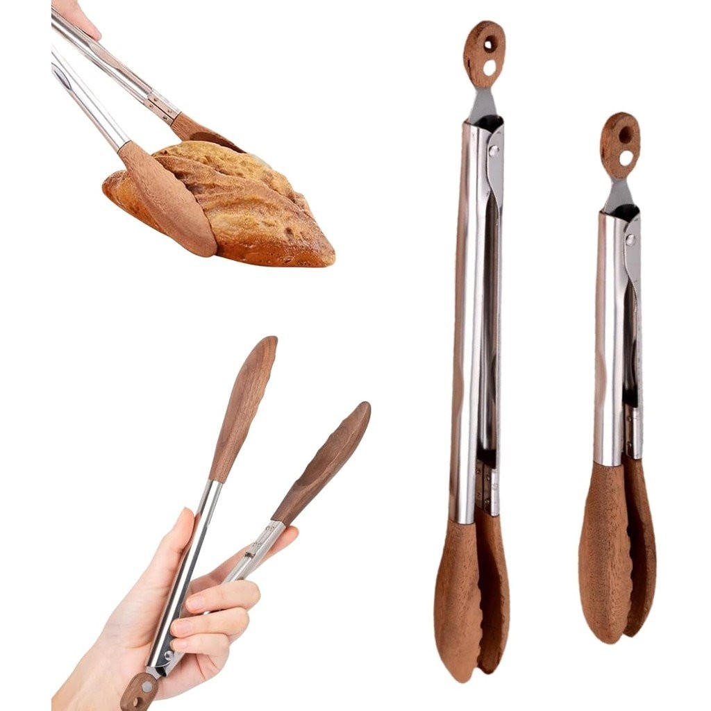 Wooden Tongs for Cooking, 2025 Upgraded Wooden Tongs for Salad, Bakey ...