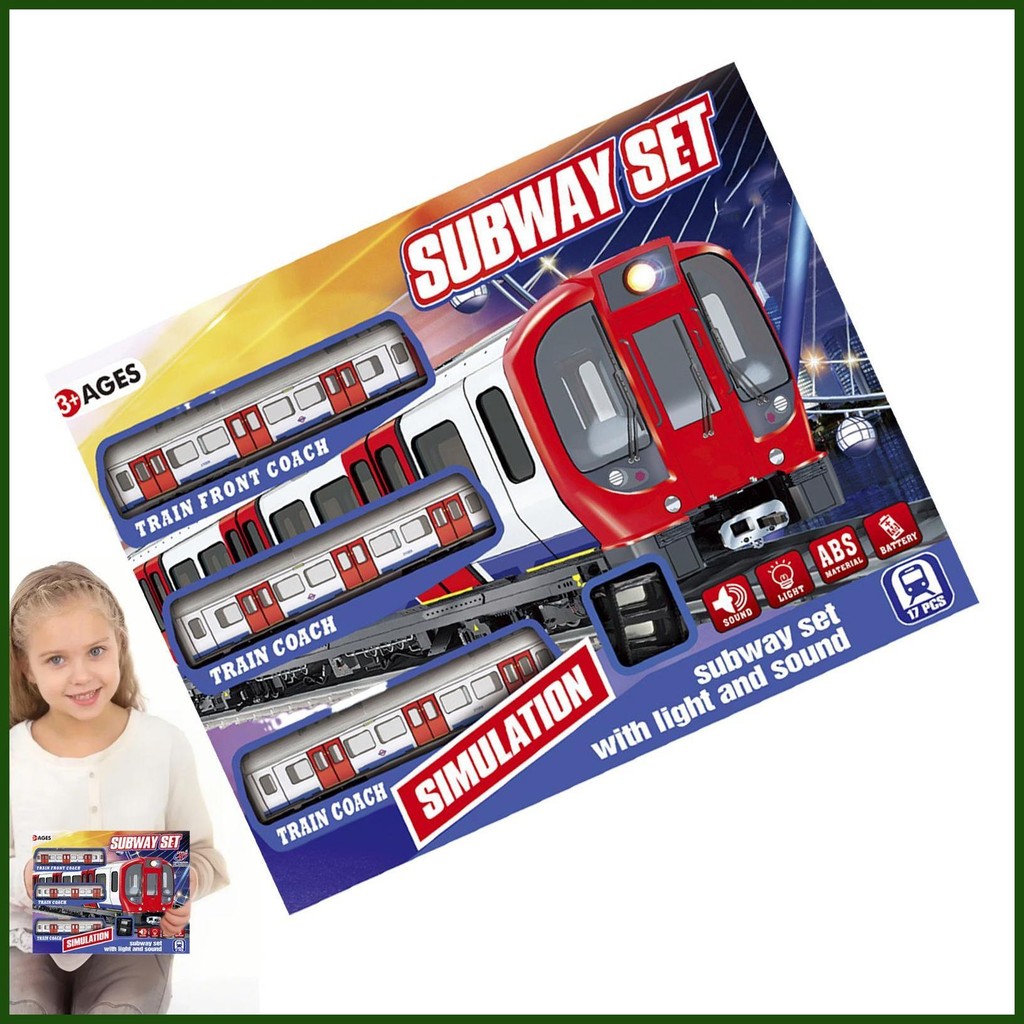 Toy Train Set Retro Train with Track Educational Vehicle Playset with ...