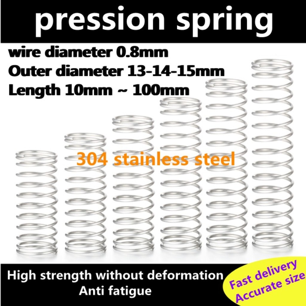 10pcs Compression spring wire diameter 0.8mm outer diameter 10/11/12/13 ...