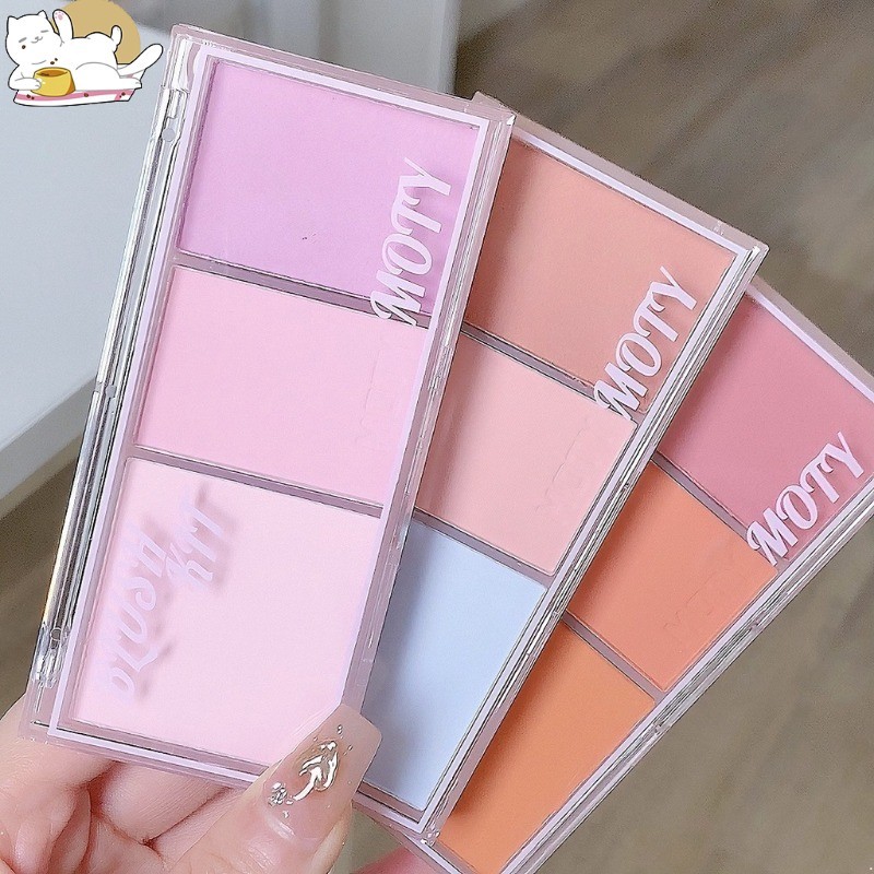 3 Colour Blush Pallete Whitening Long Lasting Easy To Wear Cheek ...