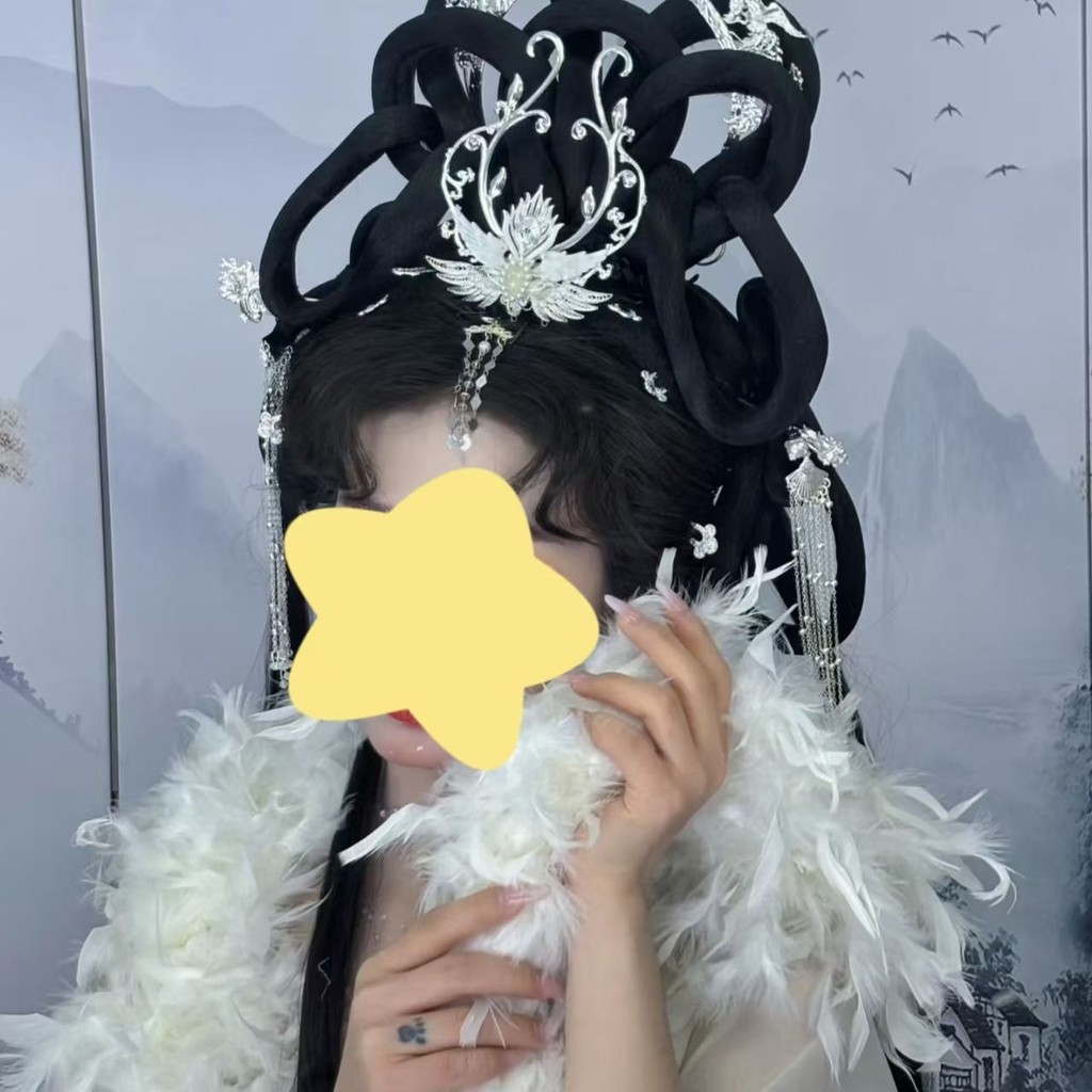 Chu Late Nighting Hair Crown Antique Hanfu Hair Crown Streamer Full Set ...