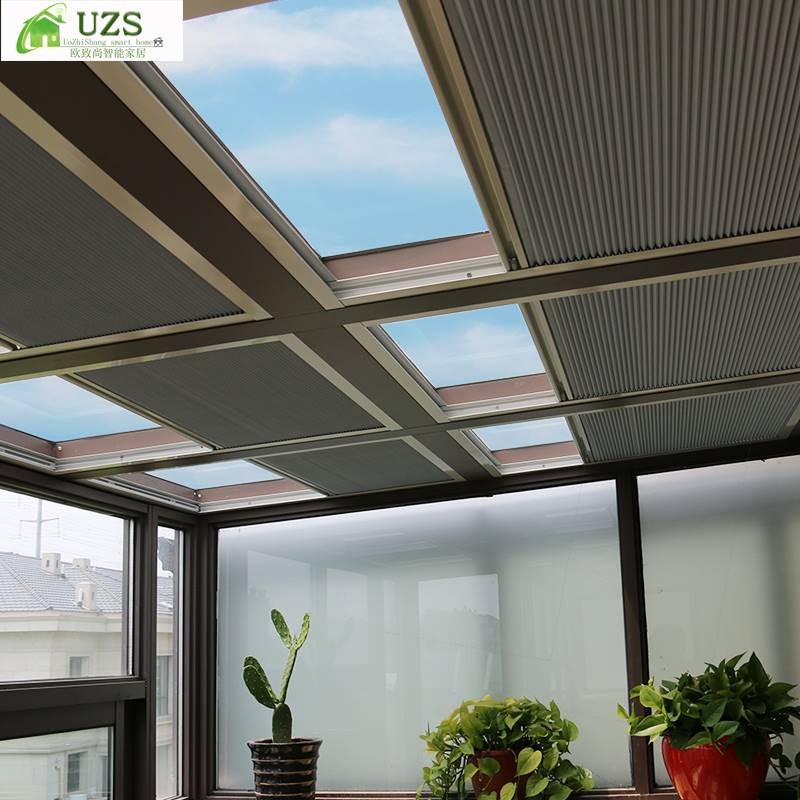 Glass Greenhouse Sunshade Roof Curtain Electric Skylight Honeycomb ...