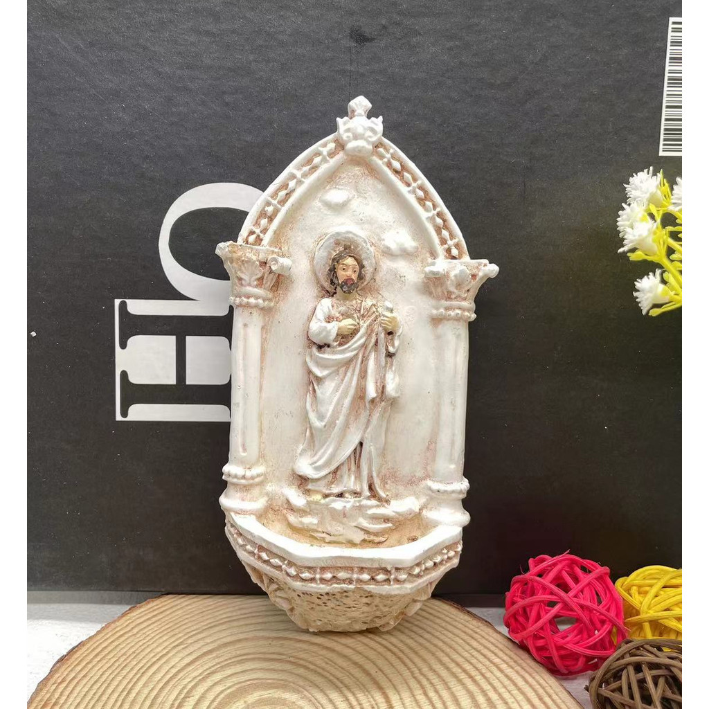 (14CM Height) St. Joseph Holy Water Wall Font for Catholic Home Altar ...