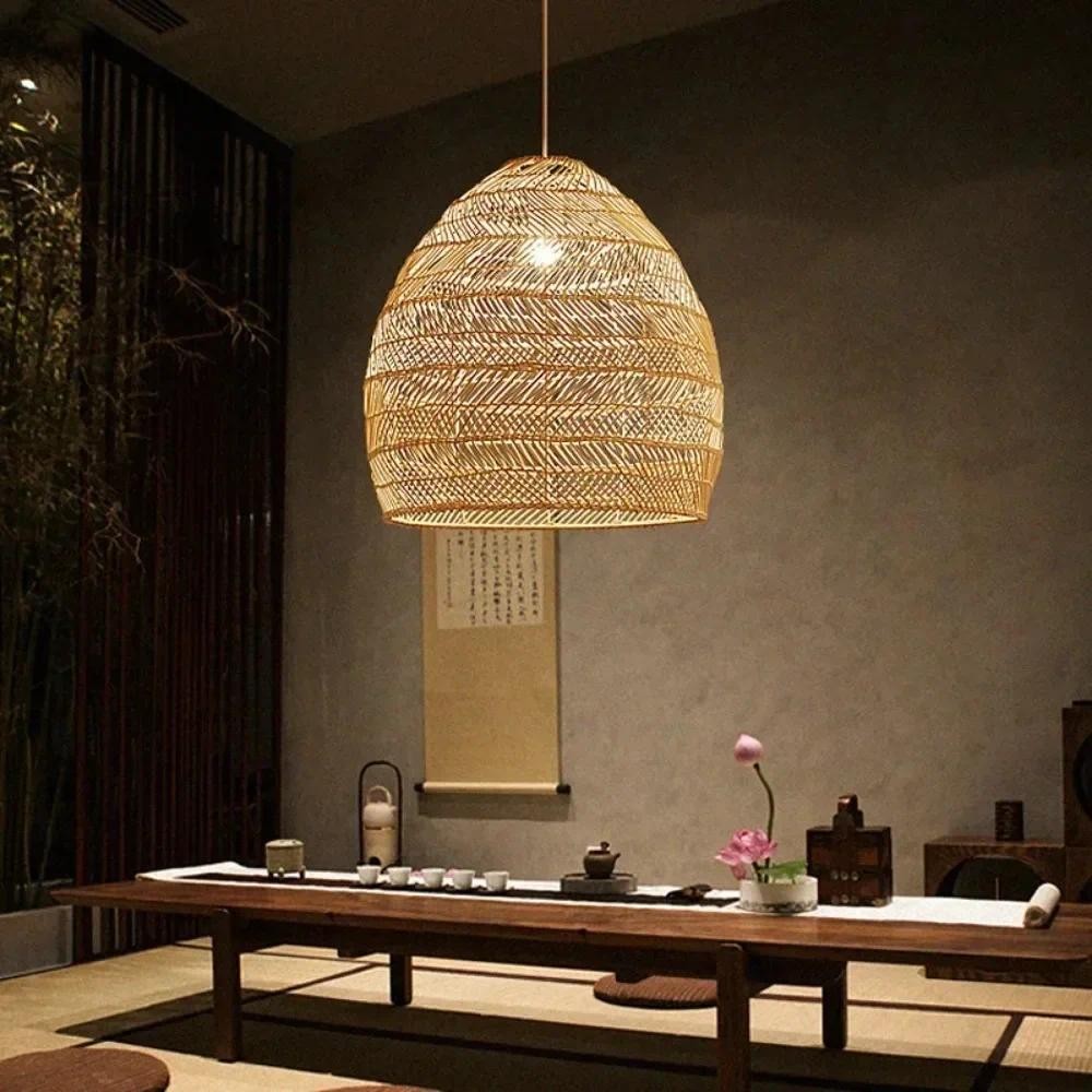 Rattan Lampshade Hanging Orattan Decoration Garden Decorative Light ...