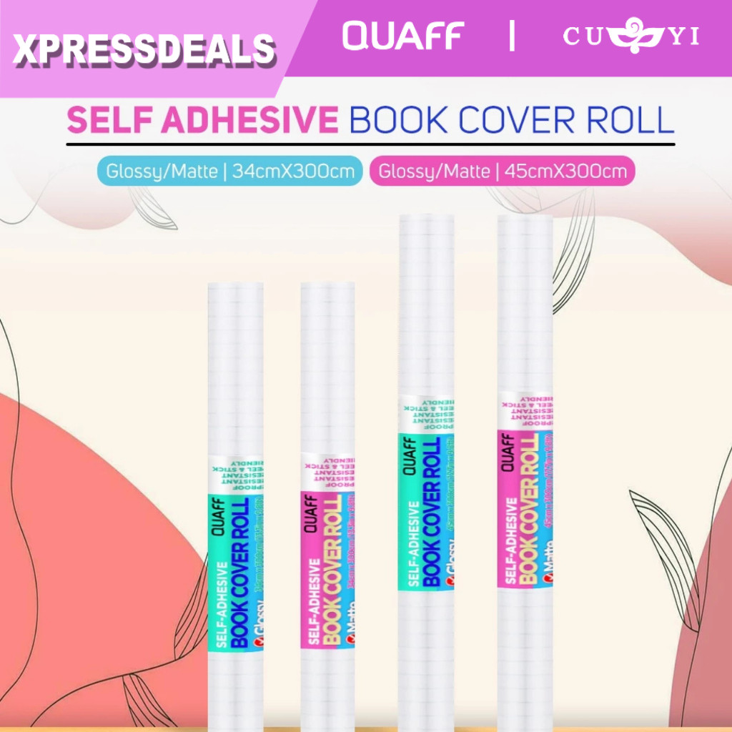 Quaff Self Adhesive Book Cover Roll Matte / Glossy 300cm Long | XPD ...