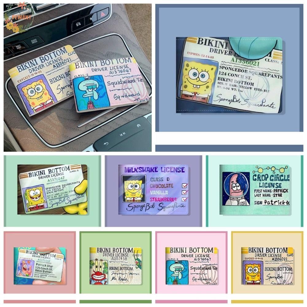 PEWANYZZ Cartoon Driver License Bag, PU Leather Squidward Tentacles ...