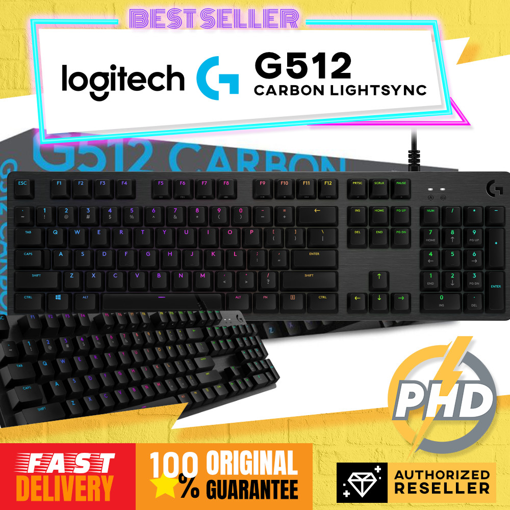 Logitech G512 Carbon Lightsync RGB Mechanical Gaming Keyboard with GX ...