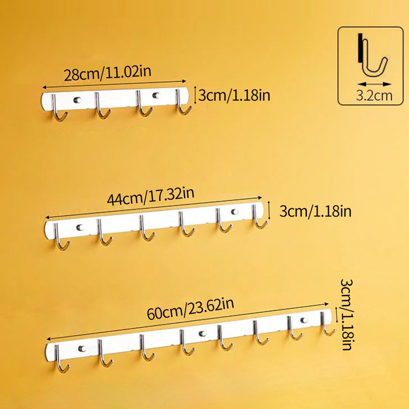 304 Stainless Steel Clothes Hook Round Wall Hanging Wall Hook Row Hook ...