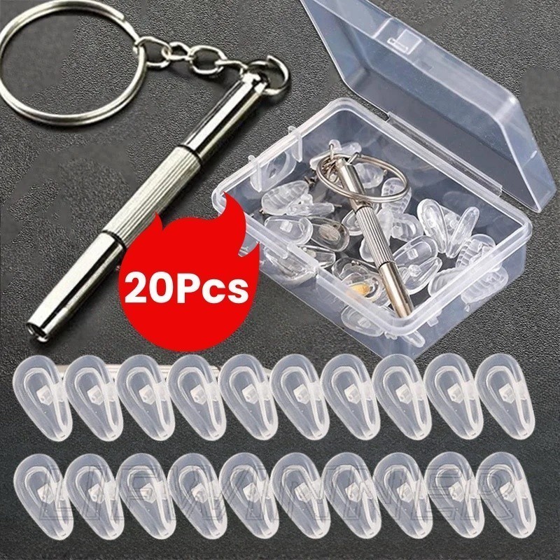 20Pcs Screw Nut Nose Pad Set - Portable, Non-slip - Eyewear Accessories ...