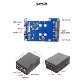 qizhi007 MPS2280D for Raspberry Pi 5 PCIE to M.2 Dual NVME SSD HAT+Case ...
