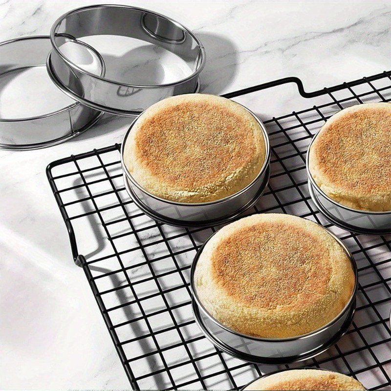 2Pcs/Set Stainless Steel Double Rolled Baking Circle Tart Ring Fruit ...