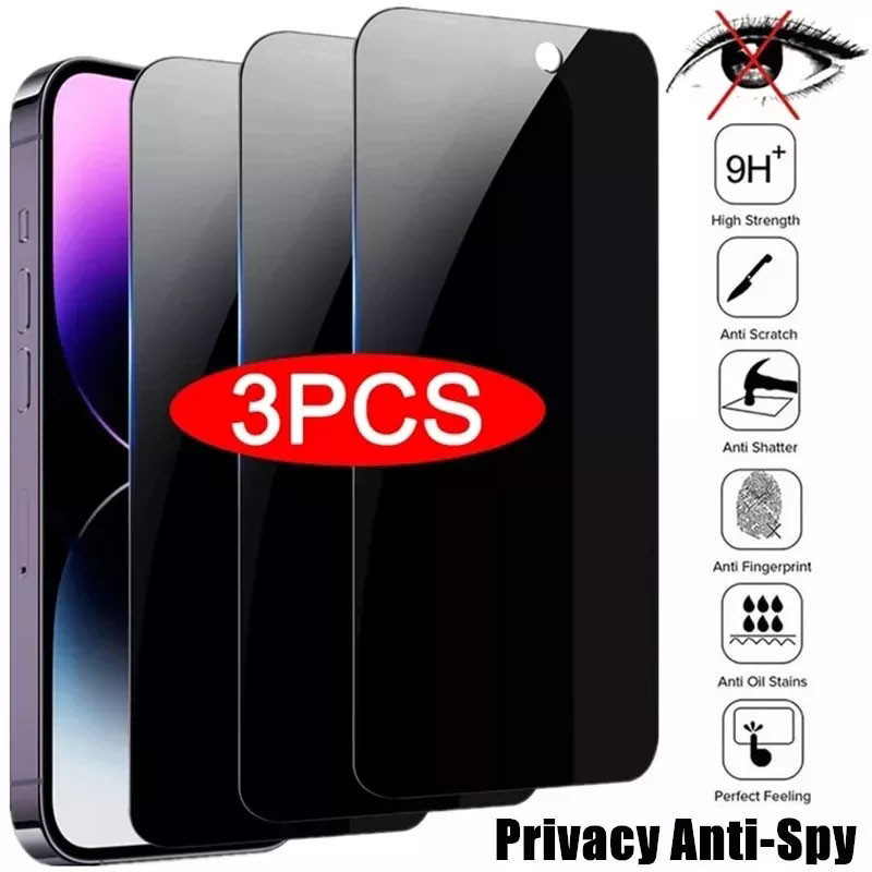 3PCS Anti-Spy Privacy Tempered Glass Vivo Y17S Y36 Y27 Y16 Y35 Y77 Y30 Y53 Y50 Y12A Y20 Y20i Y95 ...