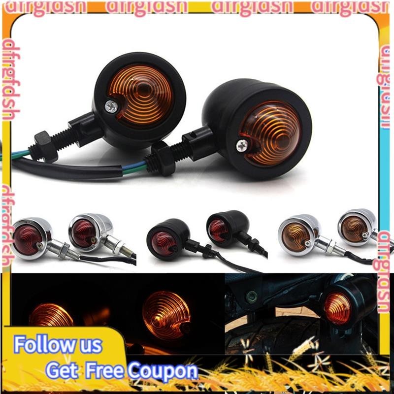 【D&F】1 Pair Motorcycle Turn Signals Indicator Light For Harley Kawasaki ...