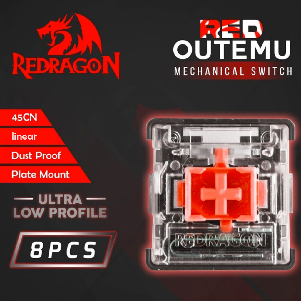 Redragon Red Switch Dustproof Ultra Low Profile - ROMS-DPULP-RD ...