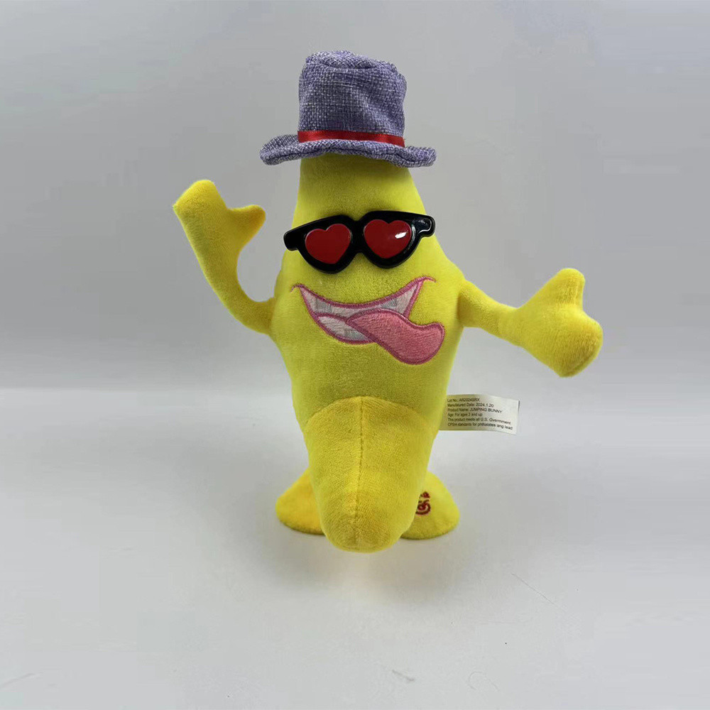 Cartoon Singing Dancing Emoji Big Banana Doll Plush Toy Funny Soothing ...