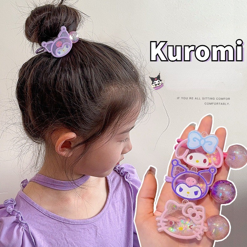 Cartoon Sanrio Scrunchie Cartoon Hello Kitty Kuromi Cinnamoroll Hair ...