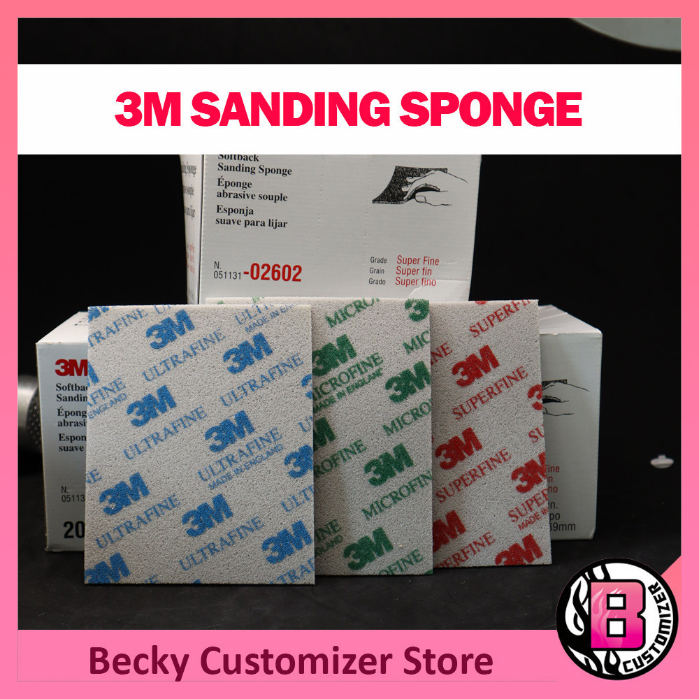 3M Sanding Sponge (superfine / microfine / ultrafine) (Bundle of 3 ...