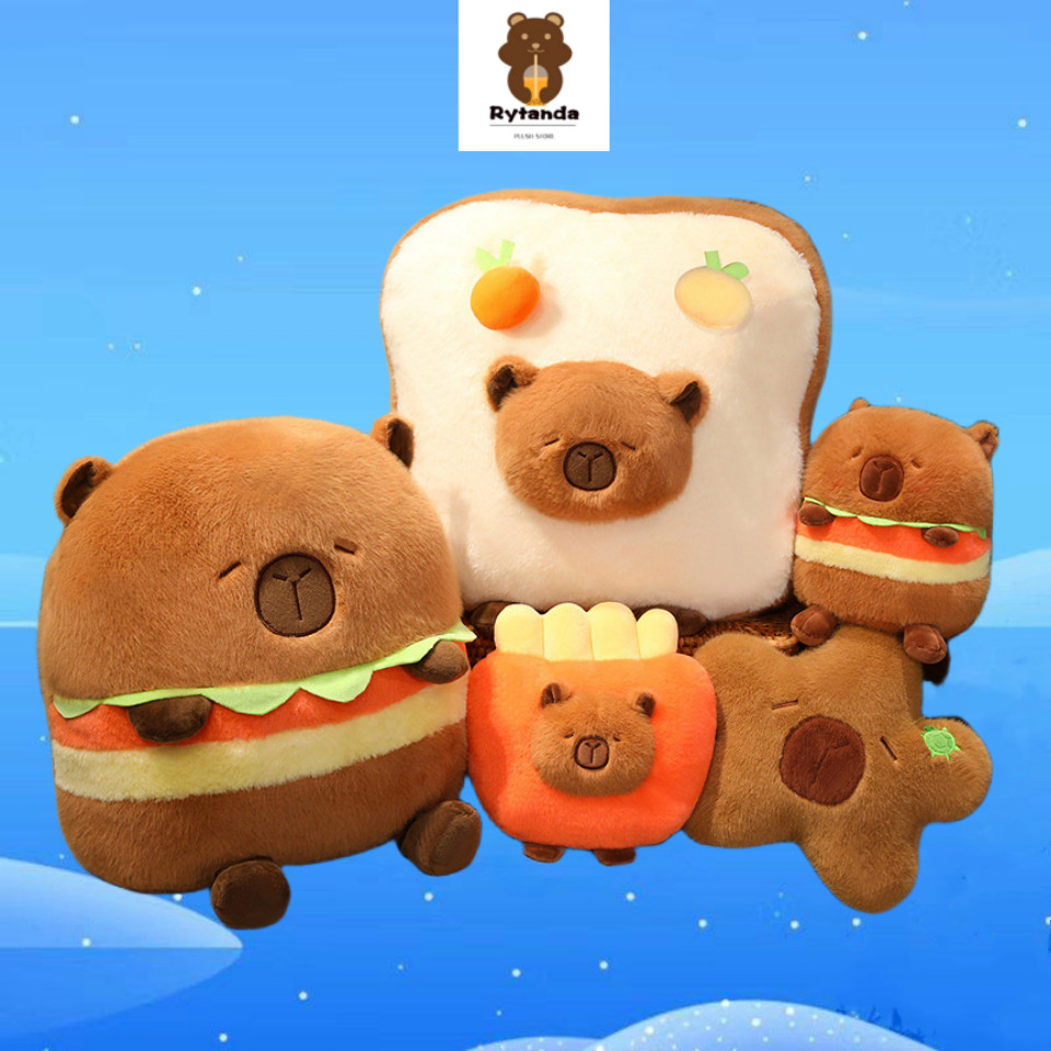 Rytanda in Stock NEW Capybara Plush Toy Burger Capybara Plushie French ...