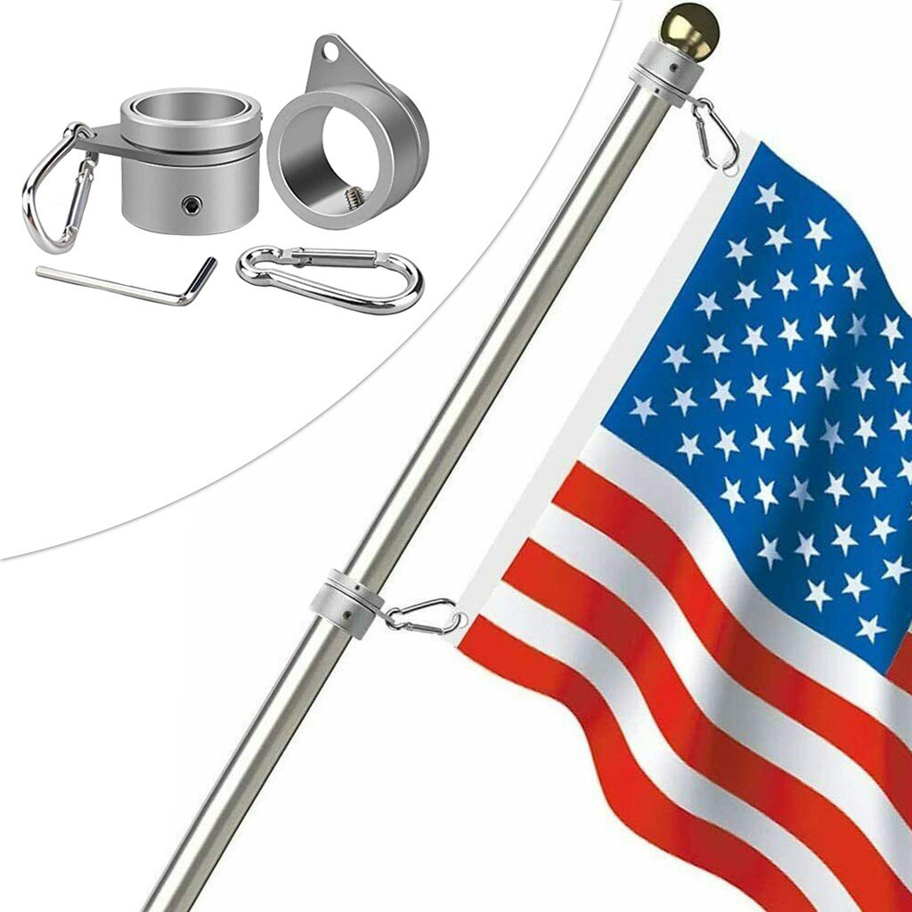 ♀﹍LoviverUpgraded Flag Pole Rings Clip 2 Pack Tangle Free 360° Anti ...